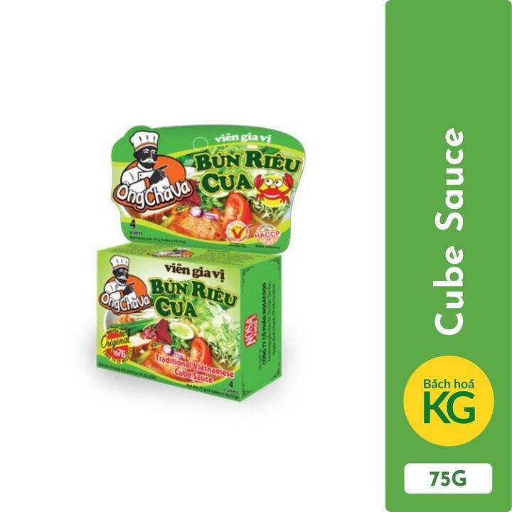Ong Cha Va crab vermicelli spice cube sauce 75g - Viên gia vị bún riêu ...