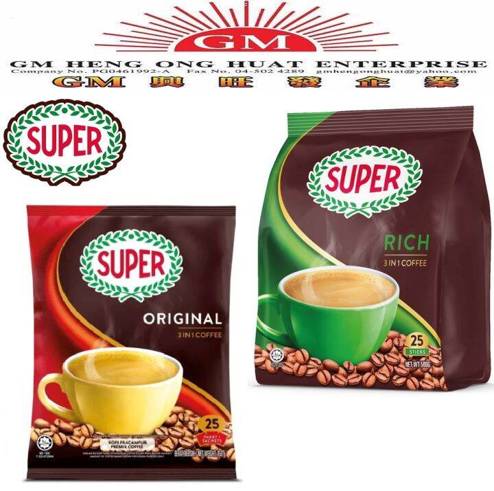 SUPER Original 3in1 Instant Coffee 25 sticks / Rich 25 sticks | Lazada
