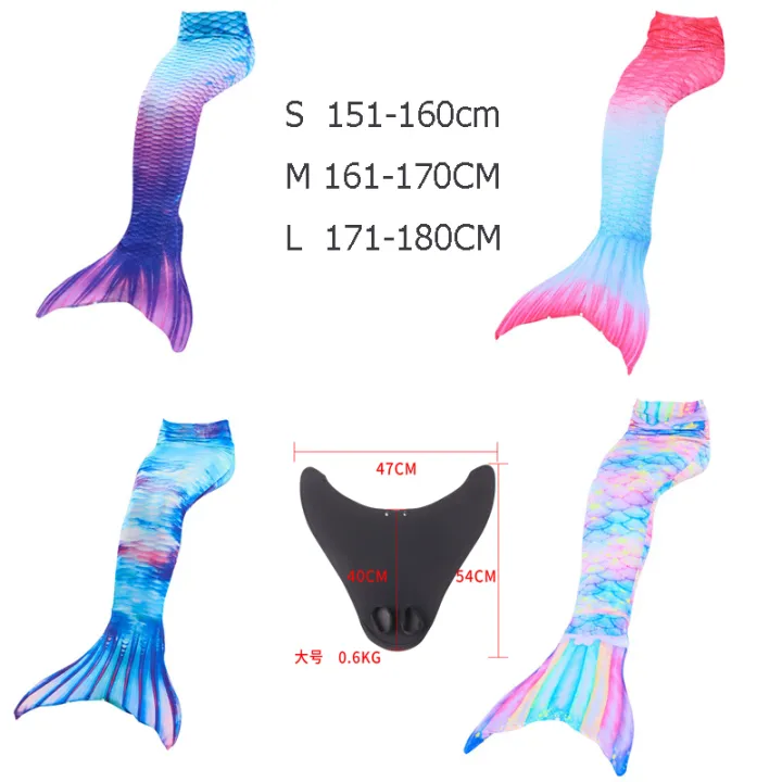 Adult Women Swimmable Mermaid Tails Swimsuit With Monofin Female