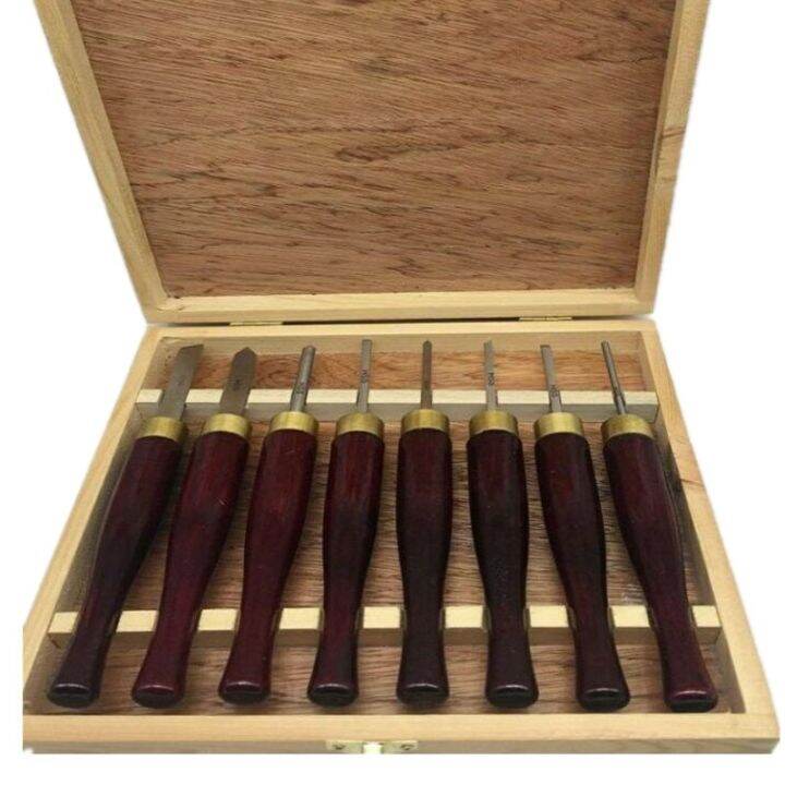 8Pcs เครื่องกลึงไม้ชุดสิ่ว Skew หอกปลายแหลม Gouge Parting เครื่องมือที่ ...