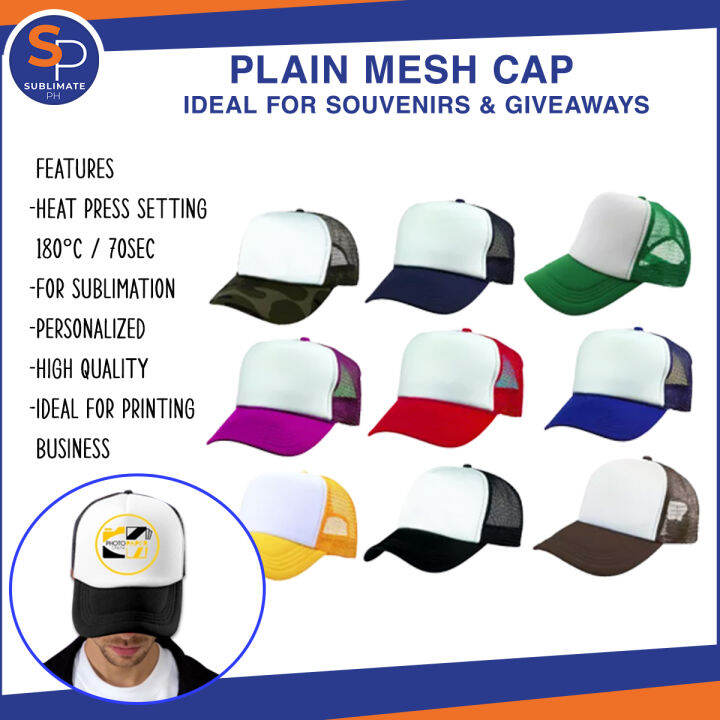 Sublimation Mesh Cap Plain Baseball Snapback Trucker Hat Subli Coated ...