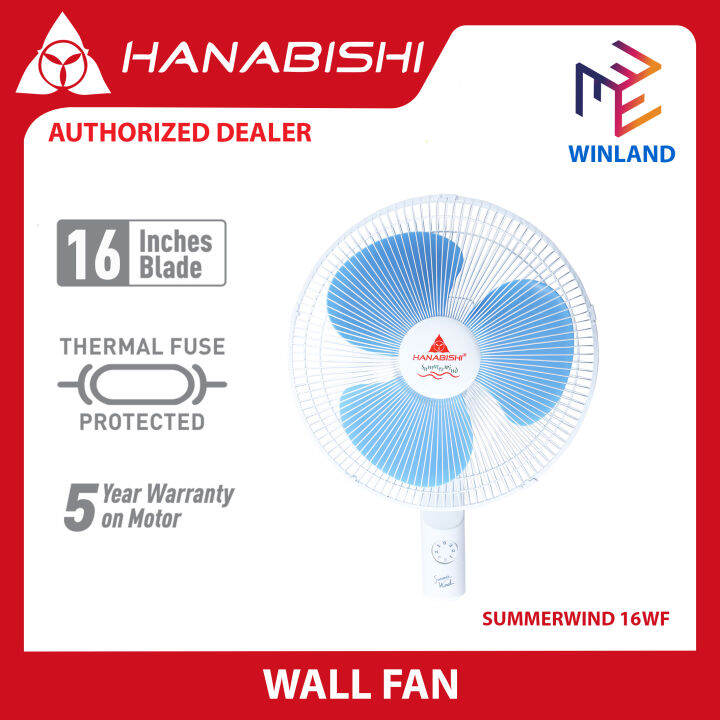 HANABISHI by Winland 16 inch Wall Fan Summer Wind / Electric Fan SUMMERWIND 16WF | Lazada PH