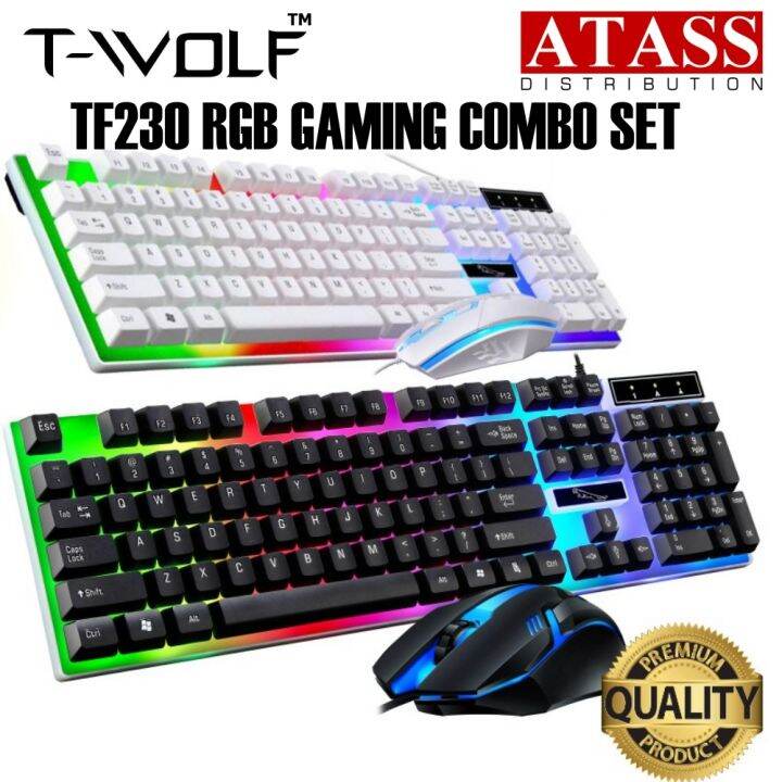 T Wolf Tf230 V1 Gaming Keyboard Mouse Set Rainbow Led Backlight Tf200 G21 G21b Tf230 K511