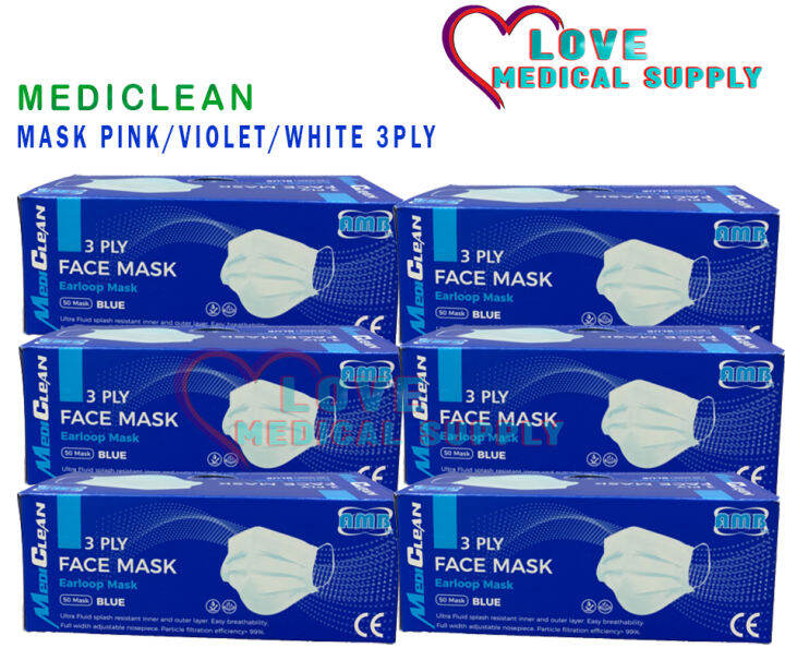 MediClean FDA APPROVED 3ply Surgical Facemask ( 50 pcs / box )face mask ...
