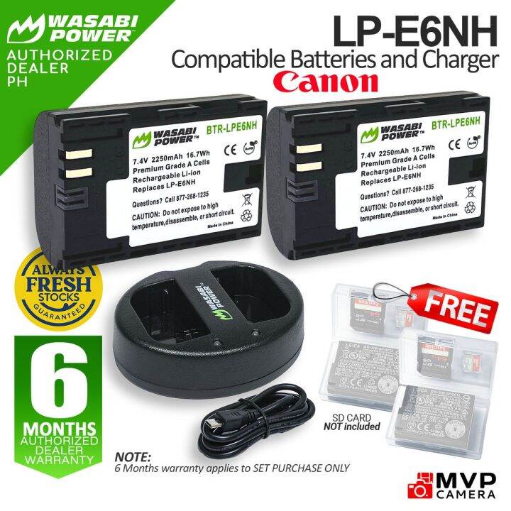 [AUTHORIZED PH] WASABI POWER NEW LP-E6NH LPE6NH LPE6 2250mAh Battery ...