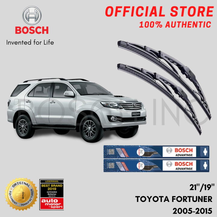 BOSCH Advantage Wiper Blade Set for Toyota FORTUNER 2005-2015 (21 /19 ) | Lazada PH