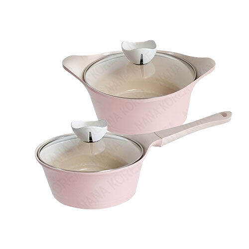 Neoflam ชุดหม้อเหนี่ยวนำลายดอกเชอร์รี่,ขนาด18ซม. และ20ซม. | Lazada.co.th