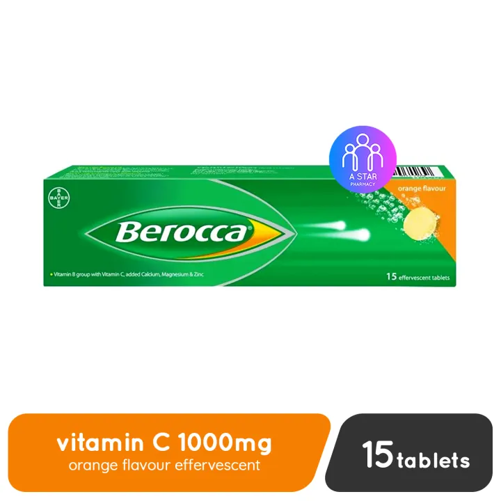 AStar Pharmacy Berocca Vitamin C Effervescent Orange 15s | Lazada