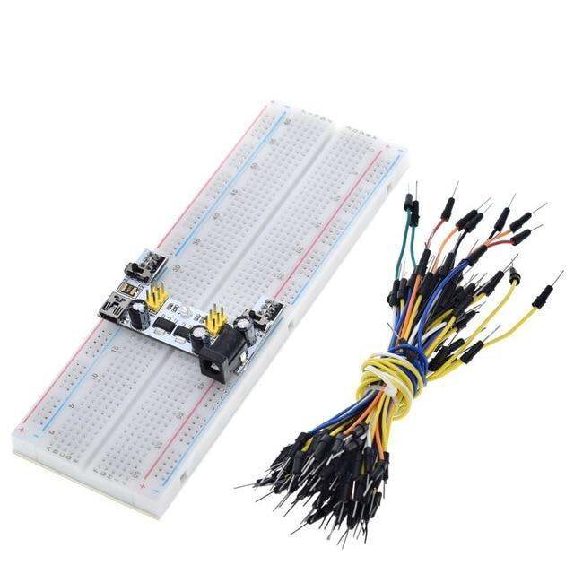 3.3v/5v Mb102 Breadboard Power Modulemb-102 830 Points Prototype Bread Board For Arduino Kit 65 ...