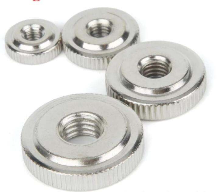 5pcs Knurled Thin Nut M2 M3 M4 M5 M6 Nickel Knurled Thin thumb Nut Flat Head Single Layer Hand ...