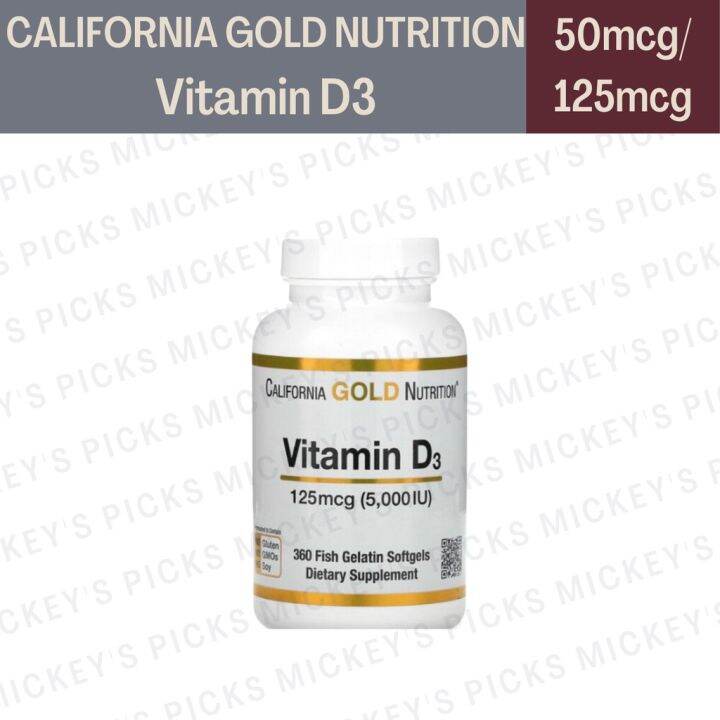 California Gold Nutrition, Vitamin D3, 50/125 mcg (2000/5000 IU), 90/ ...