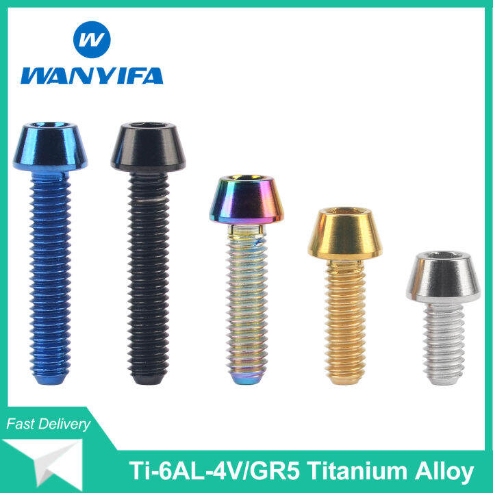 Wanyifa M4 Titanium Bolt Taper Head DIN912 Hex Screw for Bike Parts ...