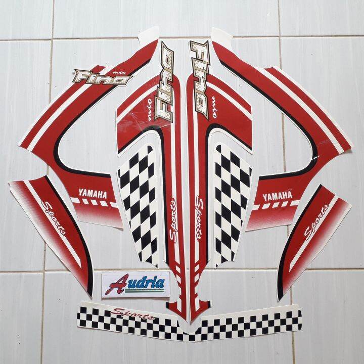Sticker Striping Motor yamaha fino 2012 putih-merah | Lazada Indonesia