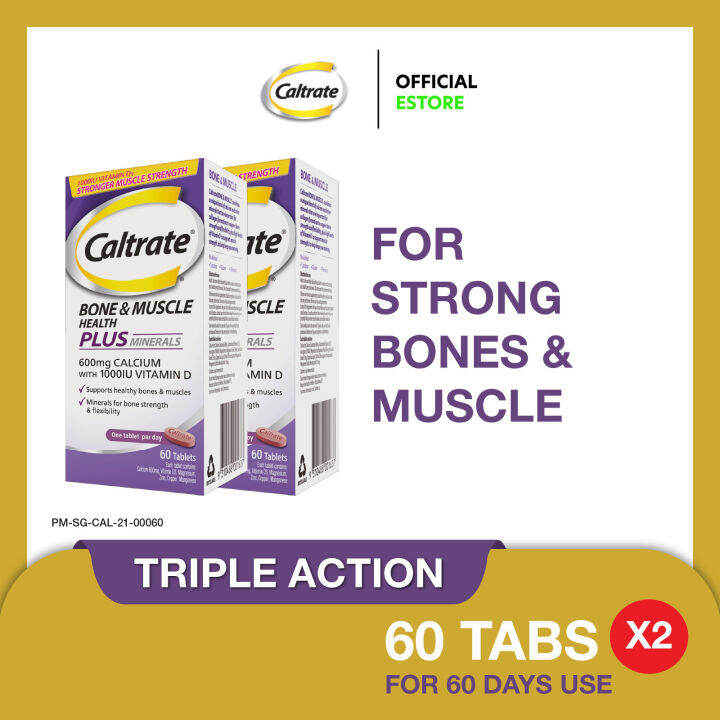 CALTRATE Bone and Muscle Health Plus Triple Action Calcium, 1000iu ...