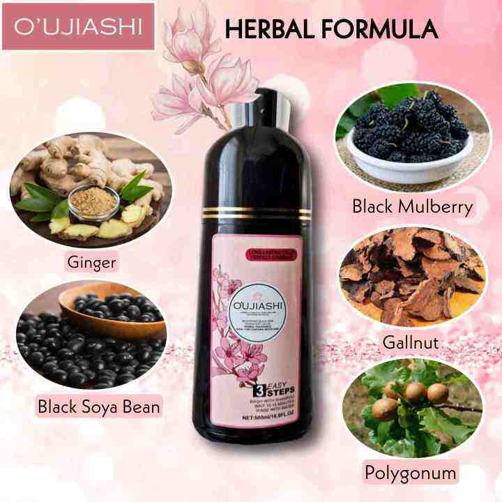 [ LEGIT ] Oujiashi Herbal Hair Dye Shampoo. Cover White Hair in just 15 ...