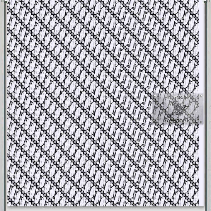 kain batik - Motif Batik Parang Hitam Putih V96 Classic (Ukuran 2 Meter ...