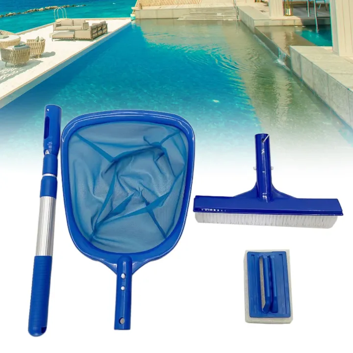 Wander Cloudly Pool Cleaning Set Pool Leaf Net Sponge Brush Telescopic ...
