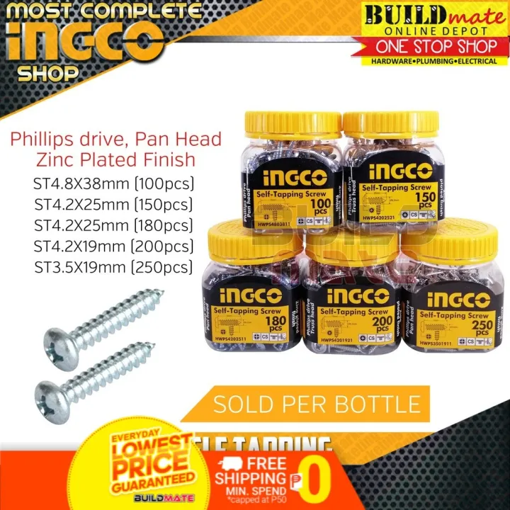 INGCO Self Tapping Screw (metal screw) SOLD PER BOTTLE •BUILDMATE• IHT ...