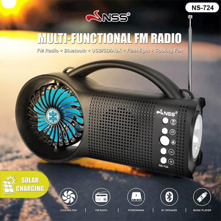 NSS solar bluetooth radio multi-function portable FM radio with LED ...