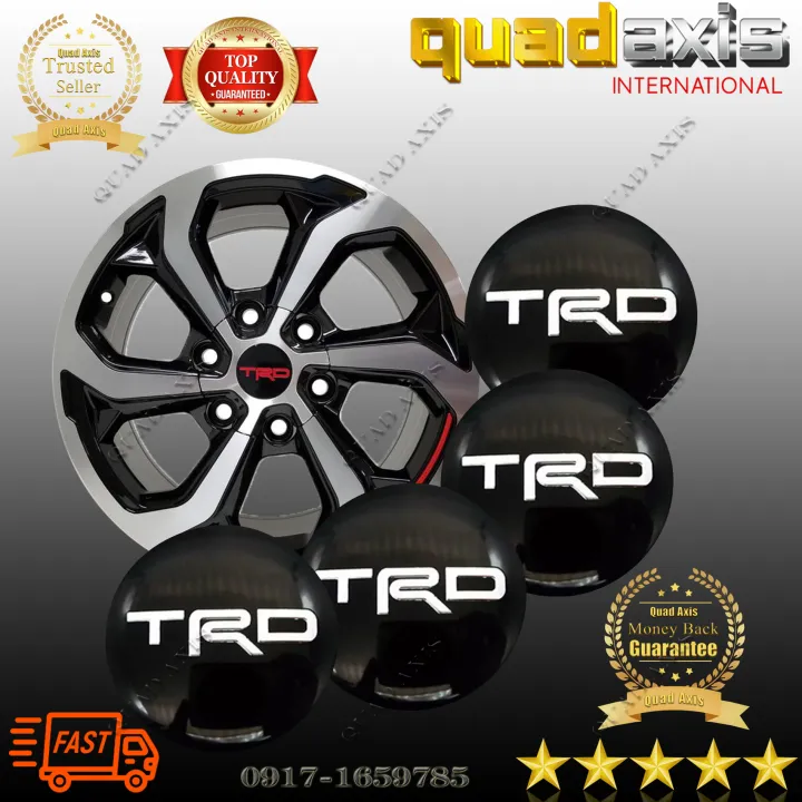 TRD CENTER CAP STICKER CHROME 3D LOGO EMBLEM 4PCS | Lazada PH