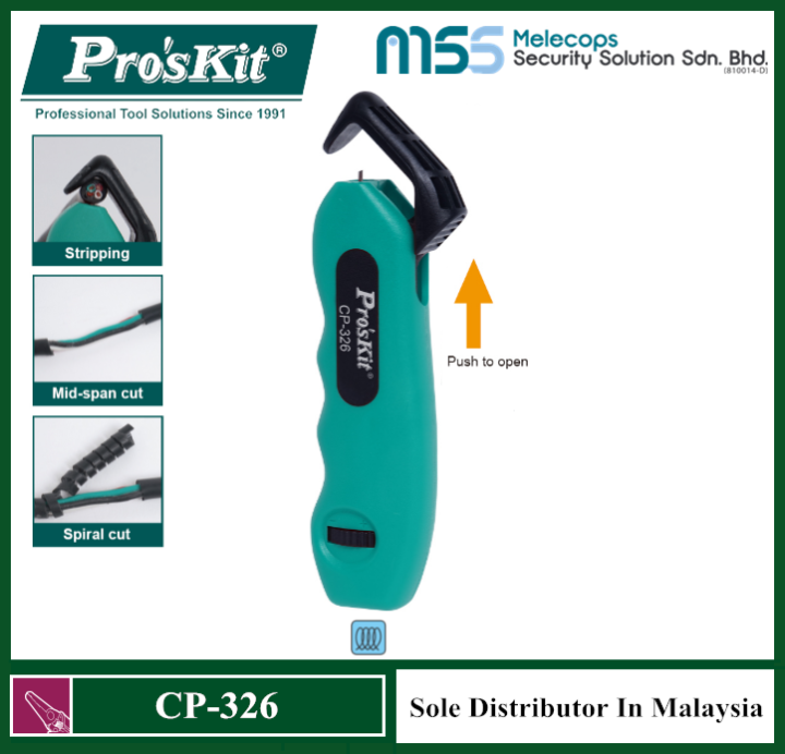 Pro'skit CP-326 Round Cable Slitting And Ringing Tool (140mm) | Lazada