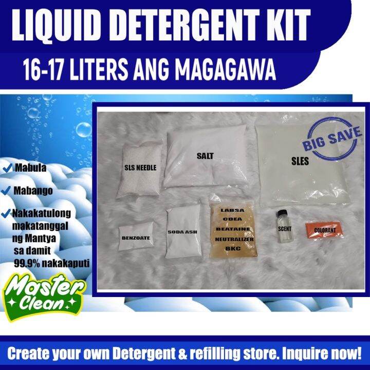 Liquid Detergent Kit Premium Quality Master Clean up to 17 liters Yield ...