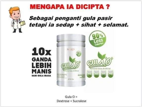 BIORICH GULA O GULA RENDAH KALORI GULA SIHAT BULA PENGGANTI GULA PUTIH ...