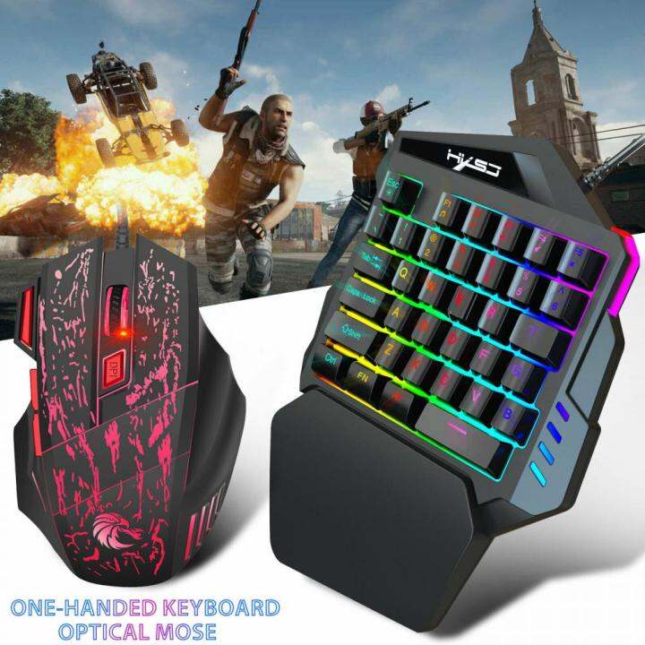 Game Mechanical Keyboard Usb 2.0 Light Pubg Mouse Mechanical One-handed ...
