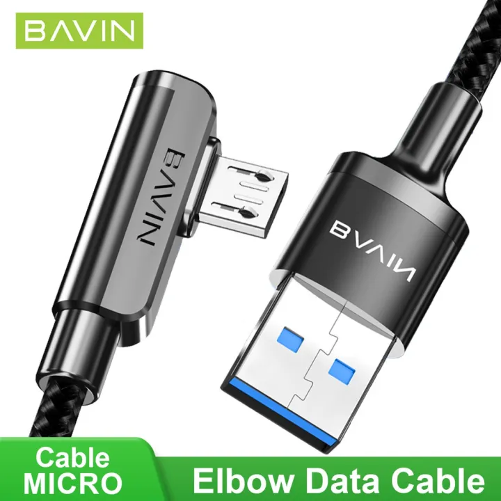 BAVIN CB211 2.4A Gaming Data Cable w/ 90 Degree Angle Plug for Micro ...