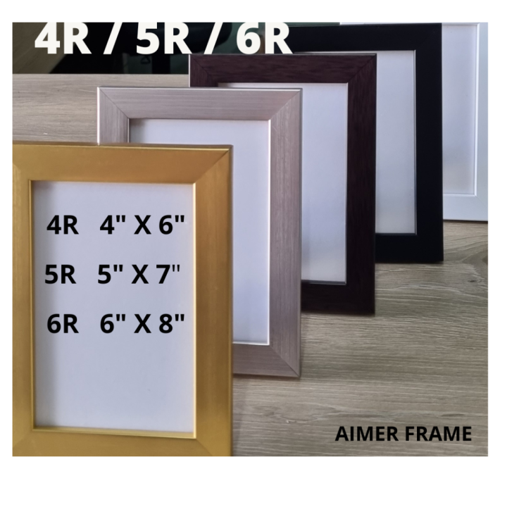 AIMER FRAME 4R 5R 6R DESK SMALL WOODEN PHOTO FRAME GOLD / SILVER / WHITE / BLACK / DARK BROWN ...