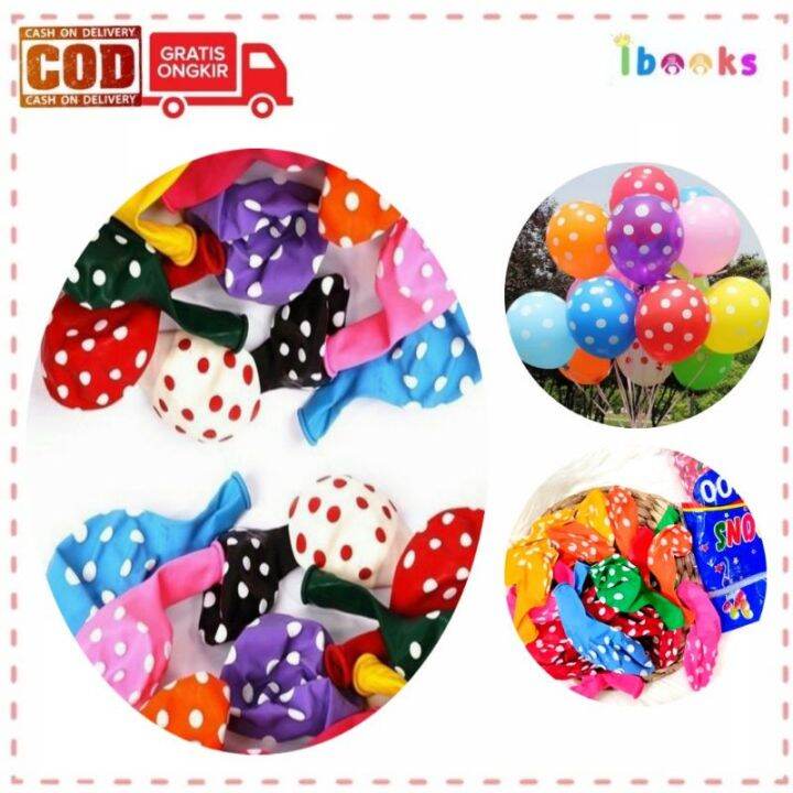 Balon Polkadot Balon Ulang Tahun Balon Tiup Satuan | Lazada Indonesia
