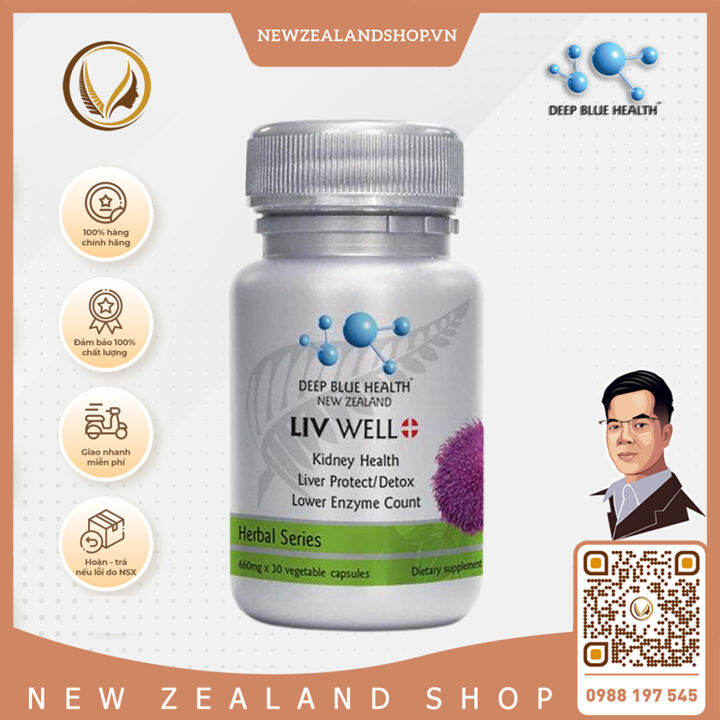 Viên uống hạ men gan, bổ gan giải độc gan Deep Blue Health Liv Well (30 ...