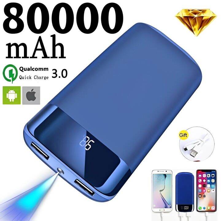 100% mobile power original 80000mah LED power bank large capacity ultra ...