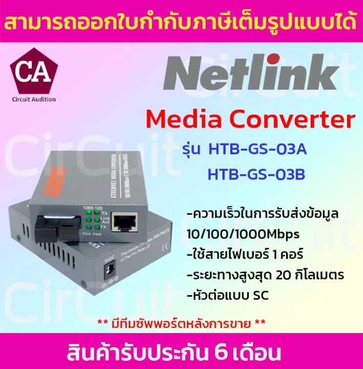Netlink Media Converter Fiber Optic Gigabit รุ่น HTB-GS-03 (A-B ...