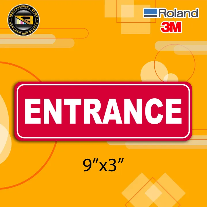 Entrance 3M Vinyl Sticker Laminated | Lazada PH