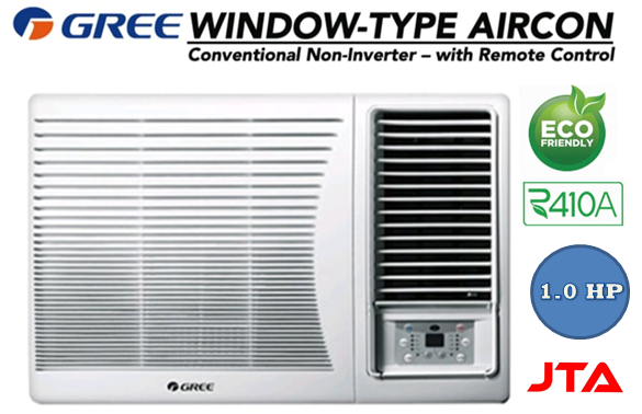 GREE 1.0HP U-J09-3NR REMOTE NON-INVERTER WINDOW TYPE AIRCONDITIONER ...