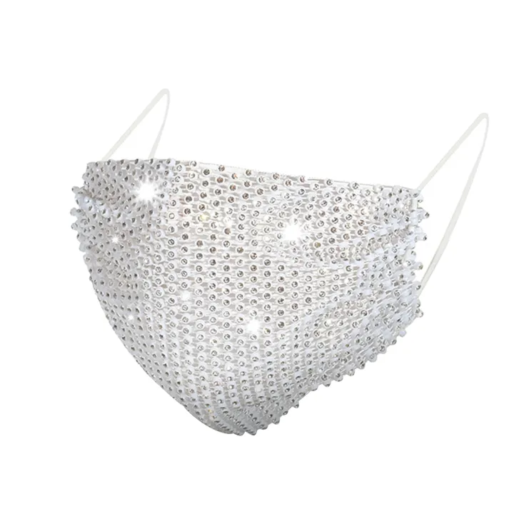 Microgood ตาข่ายแฟชั่นฝังพลอยเทียมสำหรับผู้หญิง,ผ้าปิดใบหน้าตกแต่งปาร์ตี้ฮาโลวีนกันฝุ่น | Lazada ...