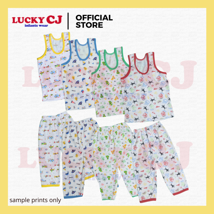 Lucky CJ Sando Pajama Terno | 9-24 months |1 pair | Lazada PH