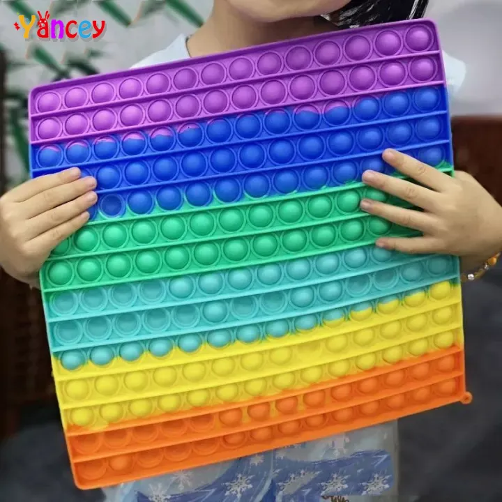 popitขนาดใหญ่ 20/30/40ซม.ขนาดใหญ่ Pop It Fidget ของเล่นขนาดใหญ่สายรุ้ง ...