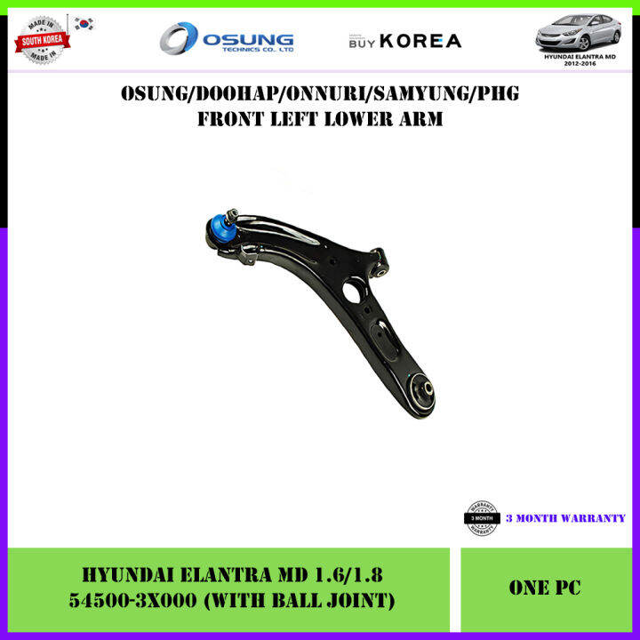 Hyundai Elantra MD 1.6/1.8 Front Suspension Lower Arm With Ball Joint ...