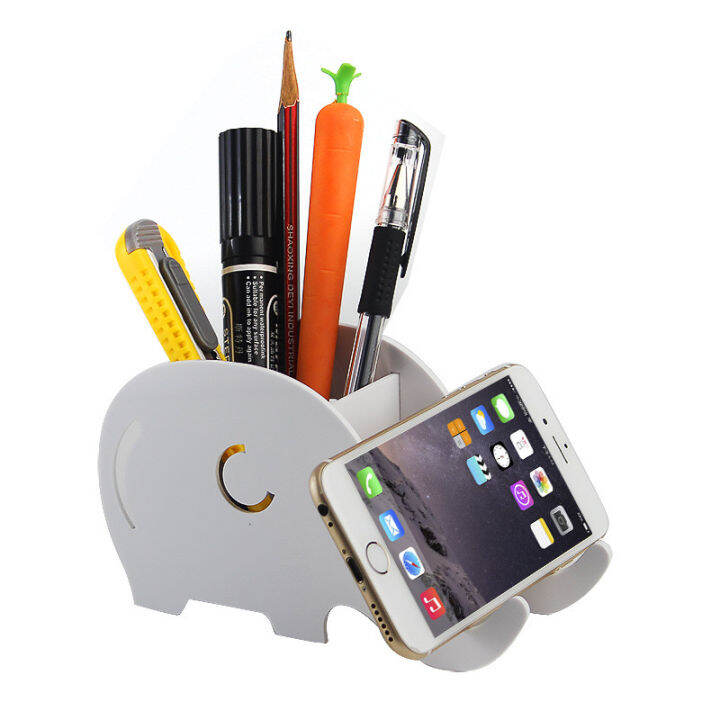 Multi Functional Wooden Elephant Phone Stand And Desk Organizer | Lazada PH