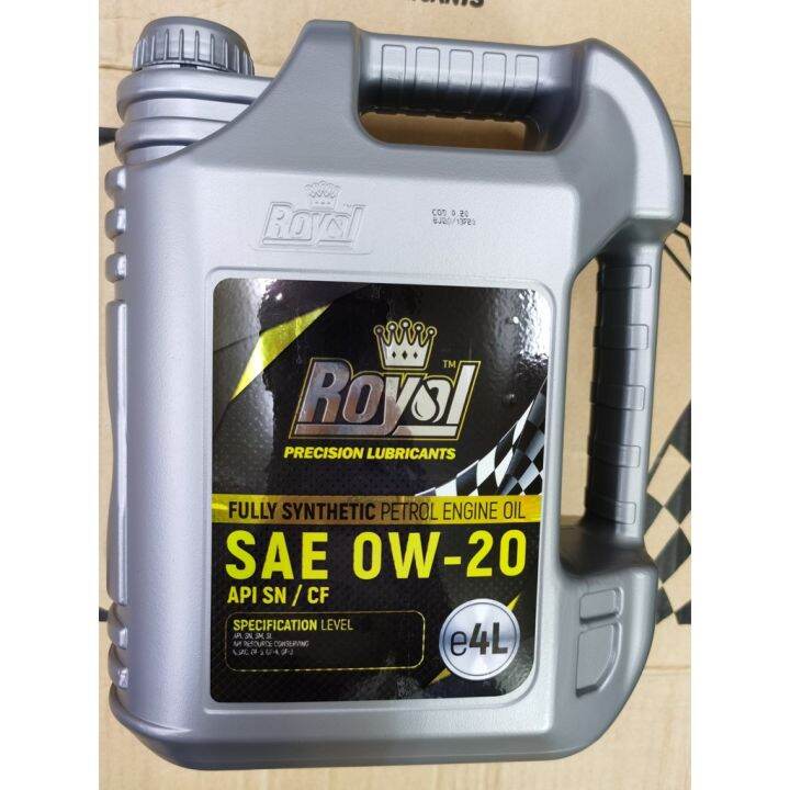 ENGINE OIL ROYAL 0W20 FULLY SYNTHETIC SN/CF 4LTR | Lazada