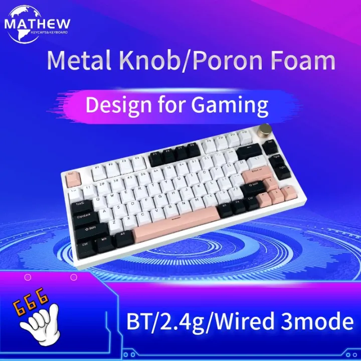 Matthew TECH Olivia MK80คีย์บอร์ดเต็มรูปแบบพร้อม Doubleshot Keycap,80 ...