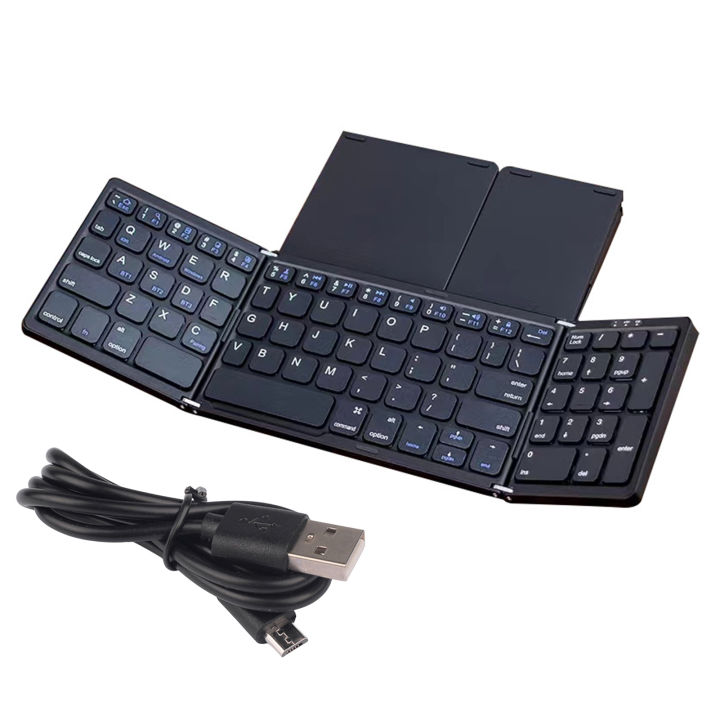 B088 Foldable Keyboard Ergonomic Rechargeable Three Folding Long Battery Life With Number Pad