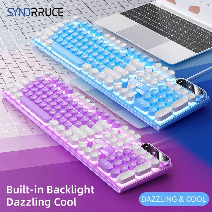 Mechanical Keyboard 104Keys Compact Blue /Red Switch Cooling RGB Keypad ...