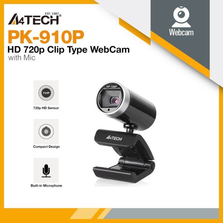 A4TECH PK-910P HD 720p Clip Type WebCam Webcam for laptop wireless ...