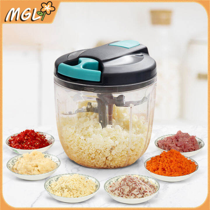 MGL New Hand-Powered Portable Food Processor, Manual Vegetable Slicer ...