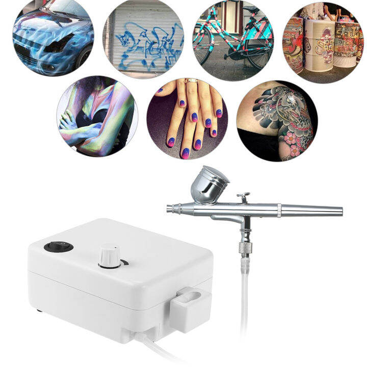 Meterk Multi-purpose Airbrush Mini Air Compressor Set Gravity Feed Air ...