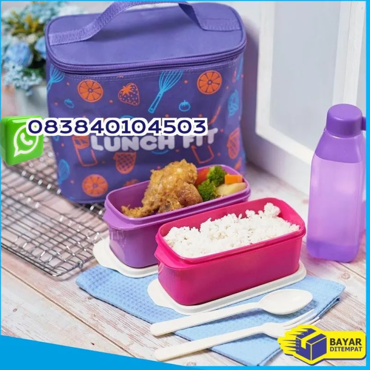 [COD] Tas bekal makan set Lunch Fit / Kotak makan beserta tas Lunch box set | Lazada Indonesia