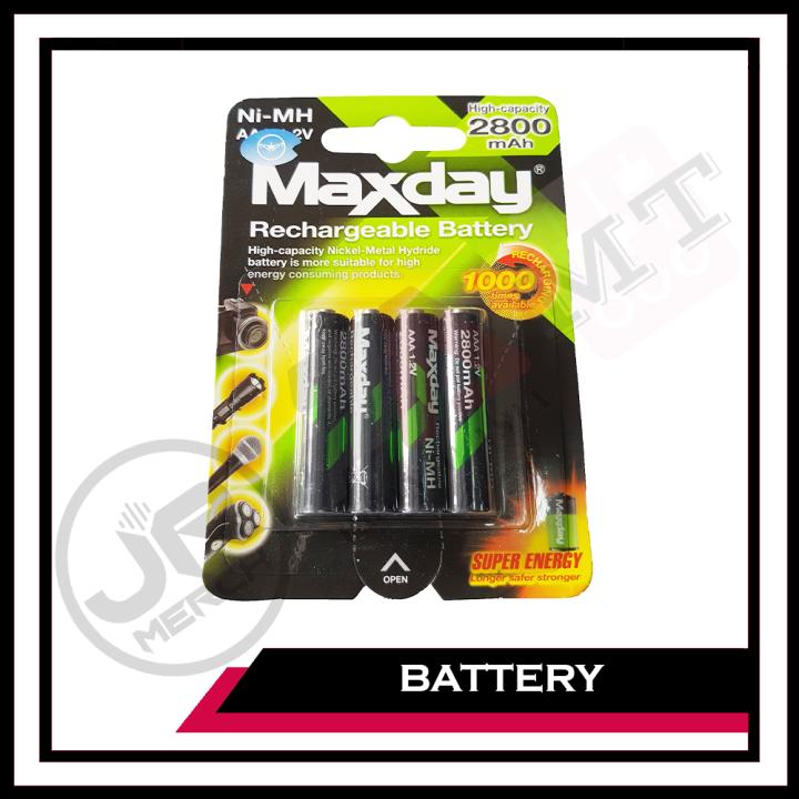 Maxday 4 AA (MD-4AA) Ni-MH Rechargeable Battery 4800 mAh | Lazada PH